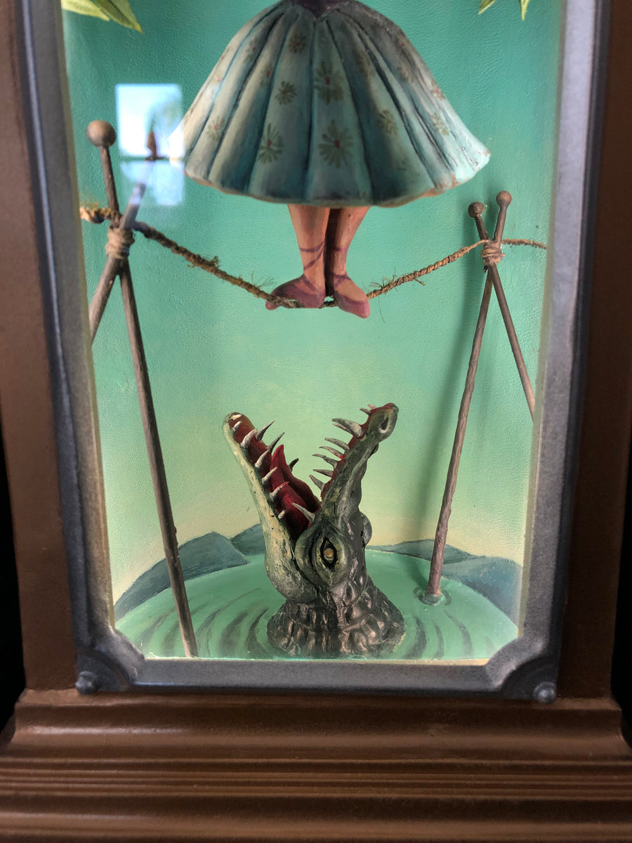 Tightrope Walker Haunted Mansion Clock Diorama – Parlor Tattoo Prints